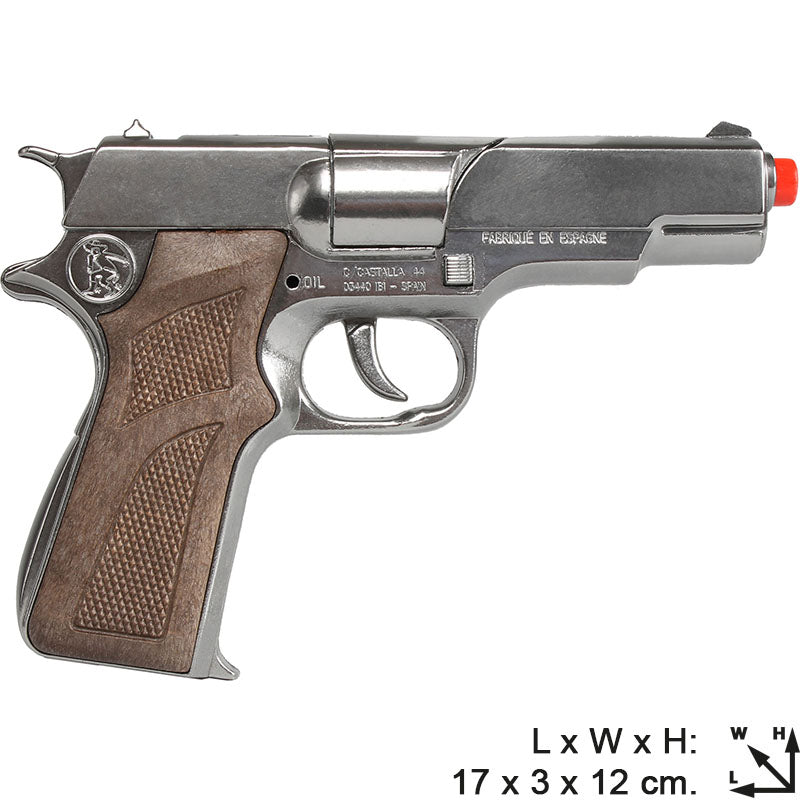 Police 1911 Style 8 Shot Diecast Cap Gun - Silver | 125/0 | Gonher ...