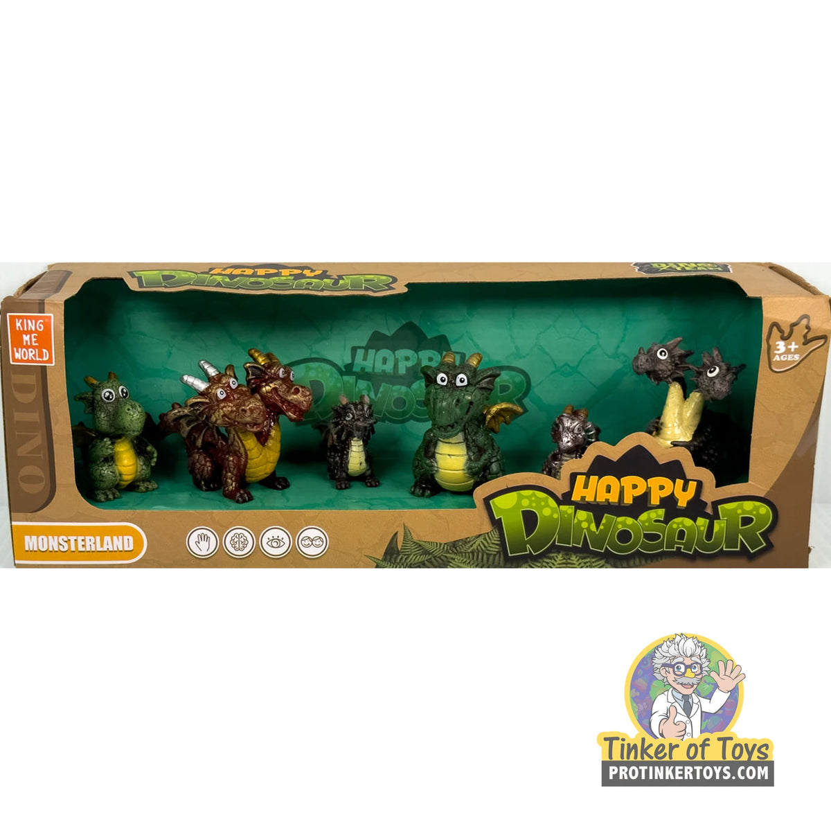 Happy Dinosaur Monsterland Figure Set (6 Pieces) | IMX17253 | King Me ...