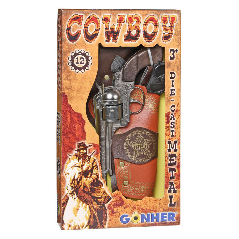 Cowboy Revolver 12 Shot Cap Gun 3pc Playset - Silver | 149/0 |Gonher ...