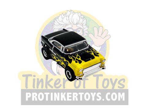 1955 Chevy Bel Air Black with Yellow Flames | CP7760PT | Auto World ...