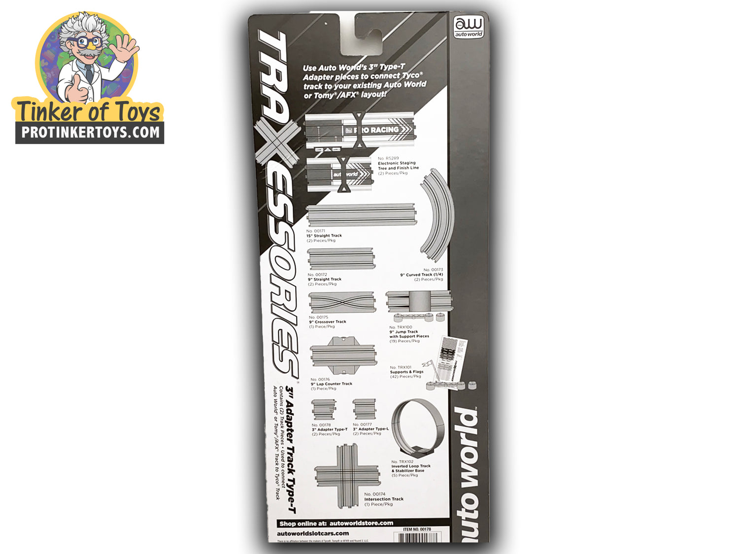 Auto World 3" Traxessories Adapter Track Type-T | 00178 | Auto World ...