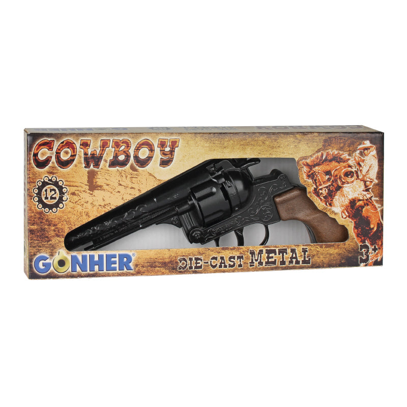 Cowboy Revolver 12 Shot Cap Gun - Black | 122/6 |Gonher – ProTinkerToys.com
